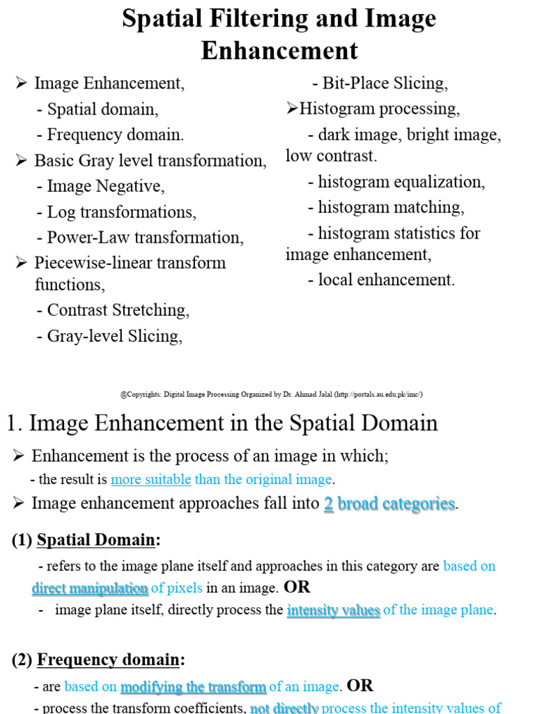 Lecture-4 (Image Enhancement) | PDF | Imaging | Signal Processing Lecture-4 (Image Enhancement) | PDF | Imaging | Signal Processing