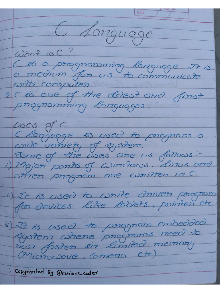 C Handwritten Notes | PDF