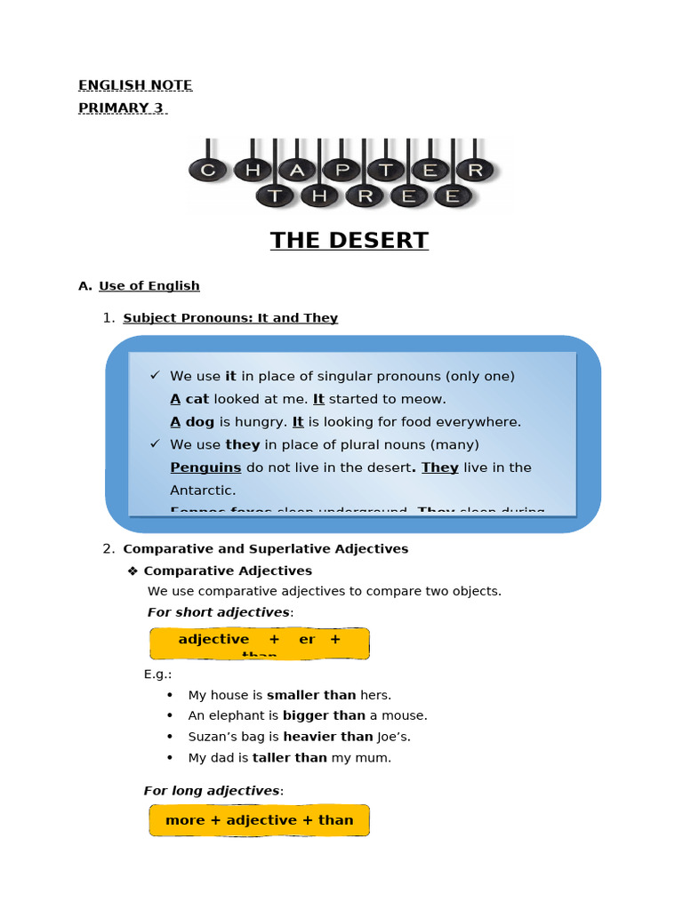 English Note Unit 3 | PDF | Adjective | Snake