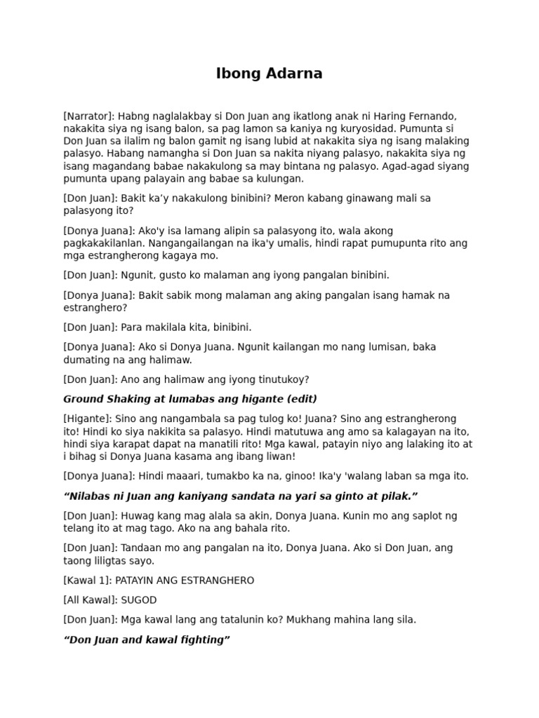 Philippine Story With Script | PDF