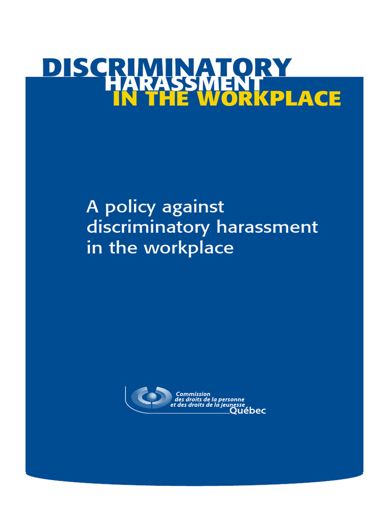 Workplace Discriminatory Harassment Policy | PDF | Sexual Harassment ...