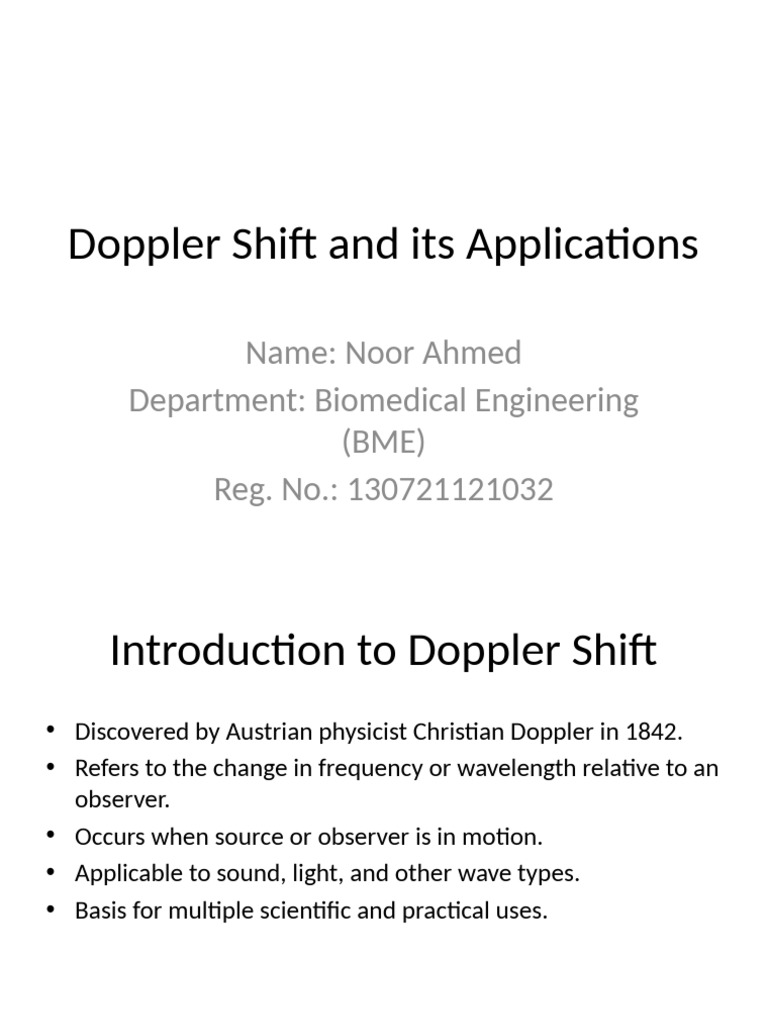 Doppler Shift Presentation 15 Slides | PDF | Redshift | Doppler Effect