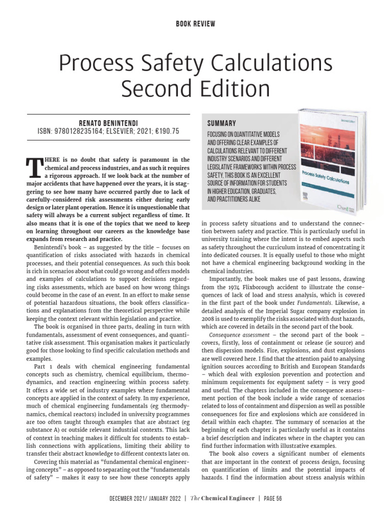 My Book IChemE Review | PDF | Risk | Chemical Engineering