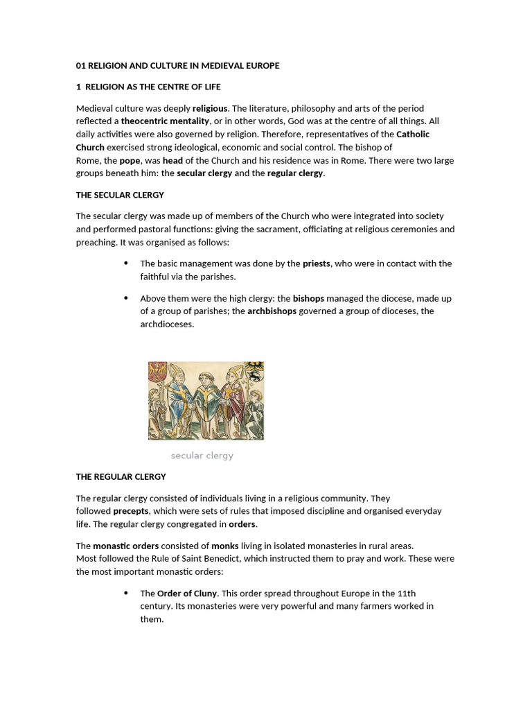 Religion and Culture in Medieval Europe | PDF | Clergy | Camino De Santiago