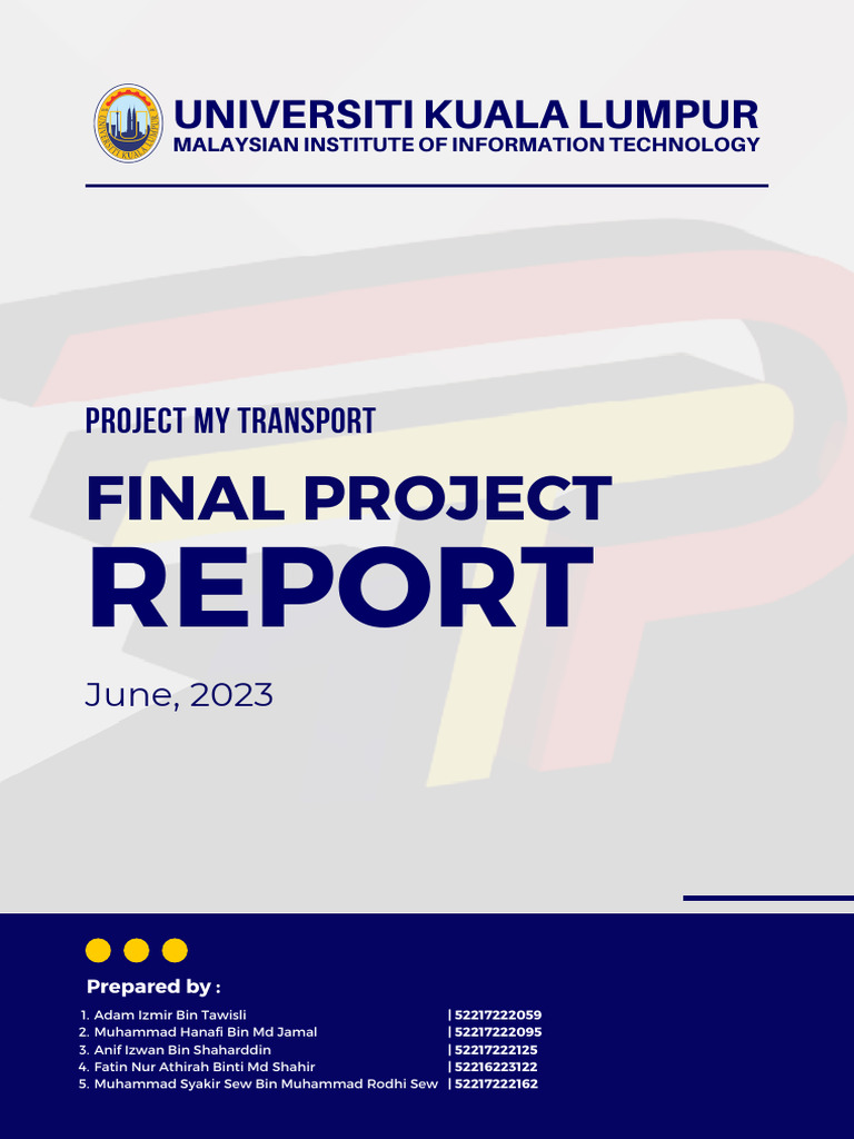 Final Report - MY Transport | PDF | Usability | Public Transport