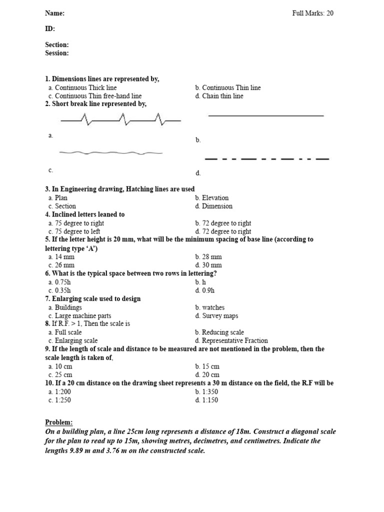 Engineering Drawing and Scale Basics | PDF | Teaching Methods & Materials