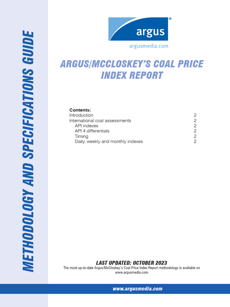 Argus/McCloskey Coal Price Index Guide | PDF | Euro | Australian Dollar