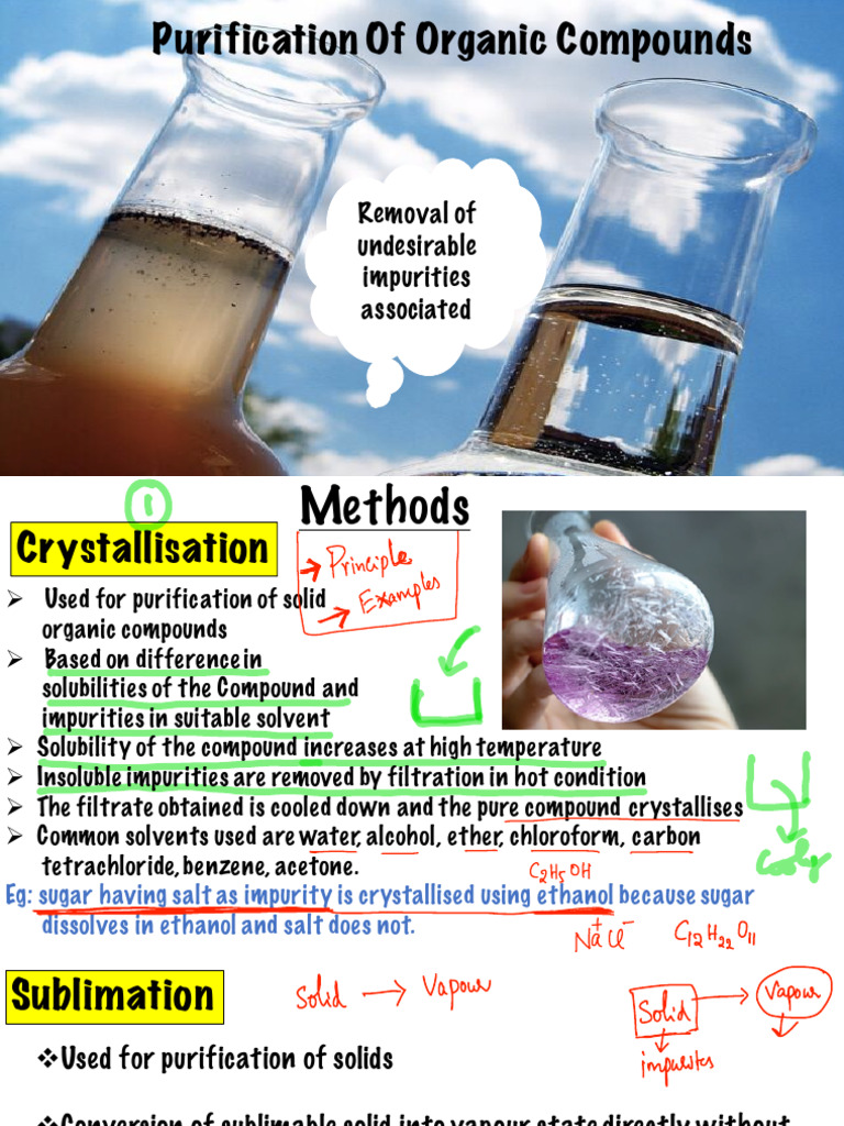 Purification of Organic Compounds | PDF | Distillation | Solubility