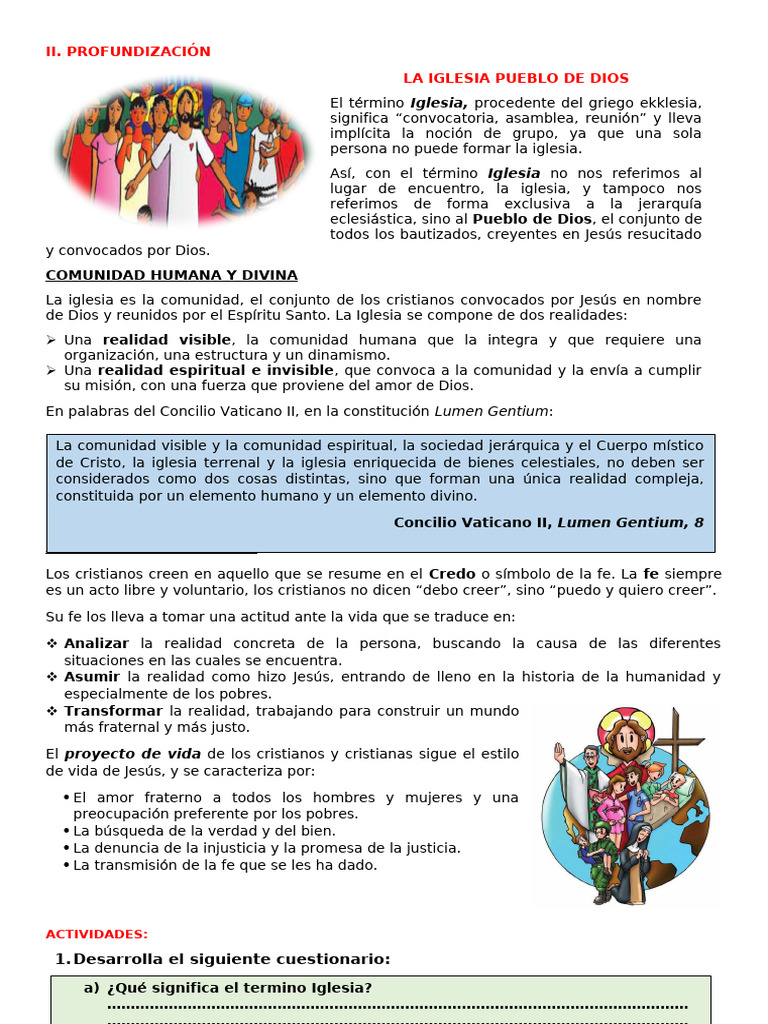 SESIÓN N°30 (2) La Iglesia Pueblo de Dios | PDF | Iglesia cristiana | Iglesia Católica