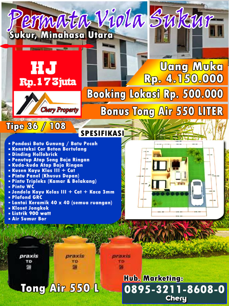 Spesifikasi Rumah Tipe 36/108 di Sukur | PDF