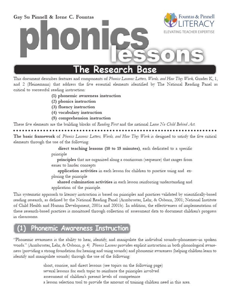 Phonics Lessons Overview for K-2 Reading | PDF | Phonics | Syllable