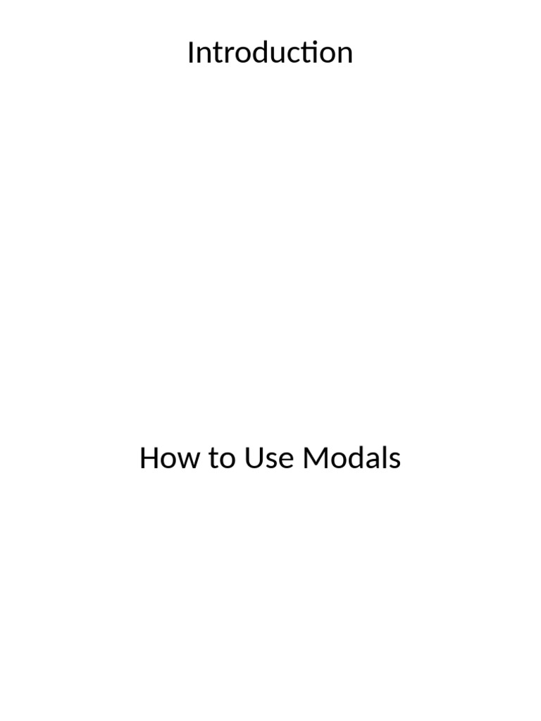 Modals Presentation | PDF | Career & Growth | Language Arts & Discipline