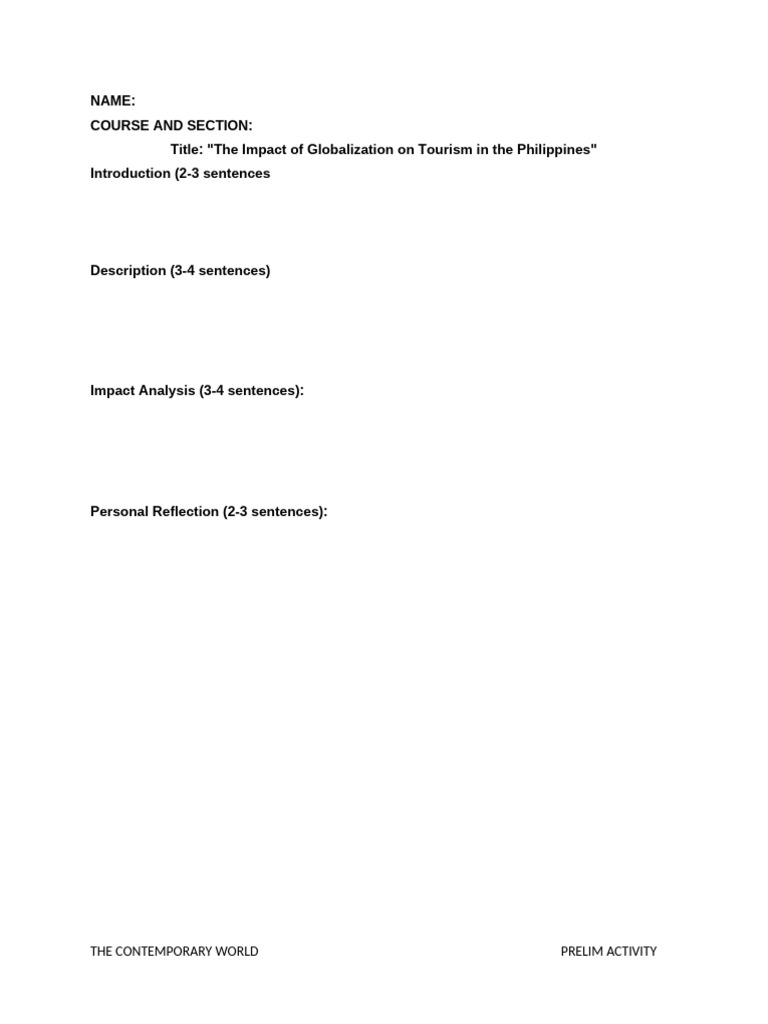 Preliminary Activity Template | PDF