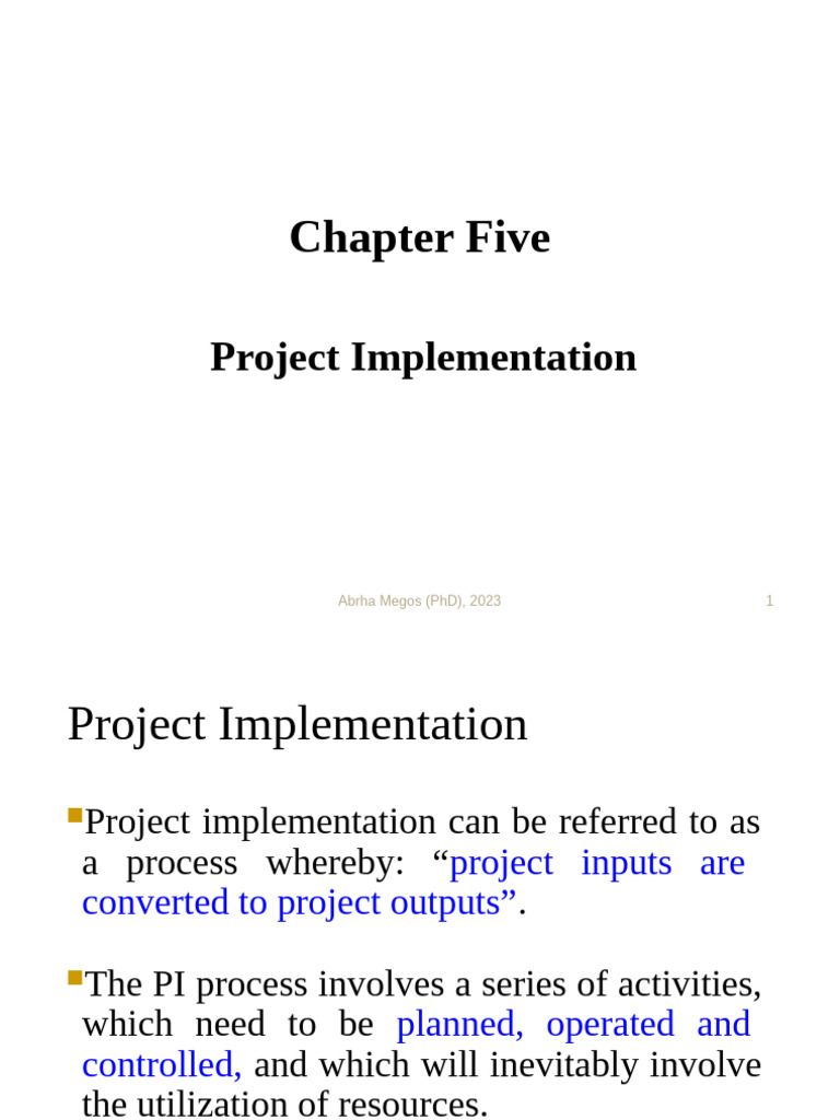 Chapter Five - Implementation | PDF | Evaluation | Policy