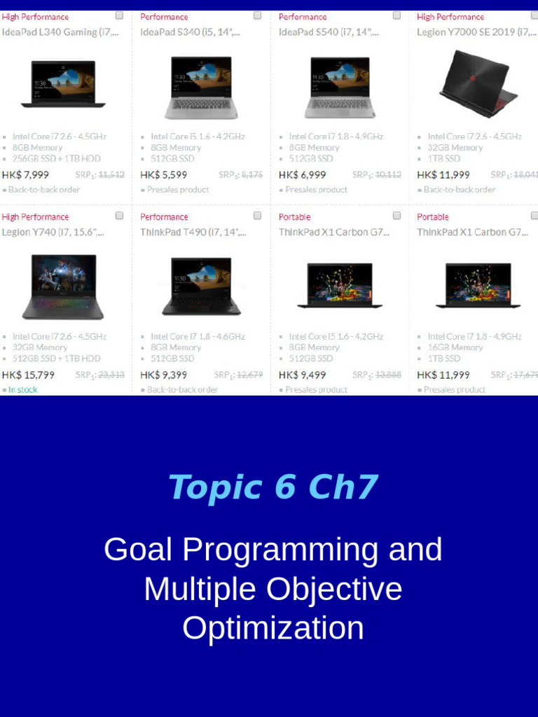 Goal Programming and Multi-Objective Optimization | PDF | Mathematical Optimization | Loss Function