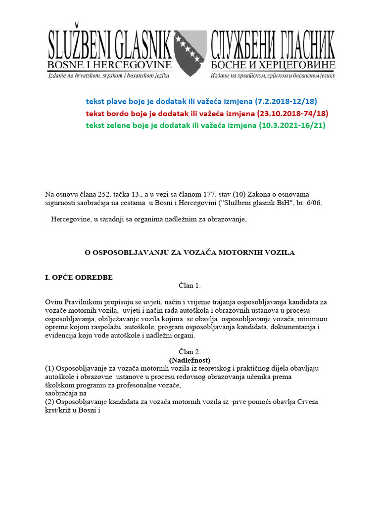 Precisceni Pravilnik o Osposobljavanju | PDF