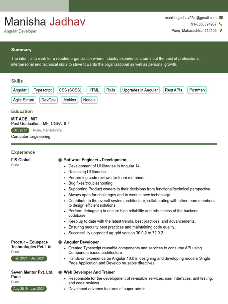 Resume 4 | PDF | Computing | Software Engineering
