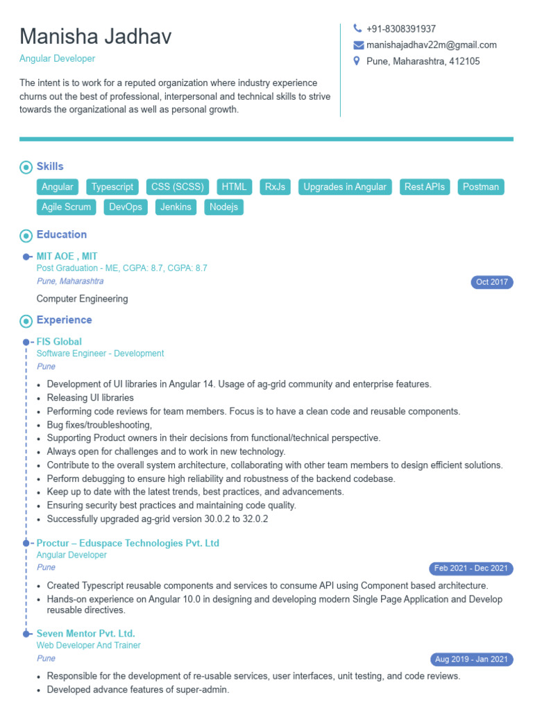 Resume 2 | PDF | Computing | Software Engineering