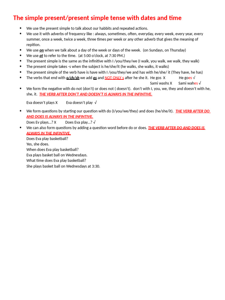 Understanding the Simple Present Tense | PDF