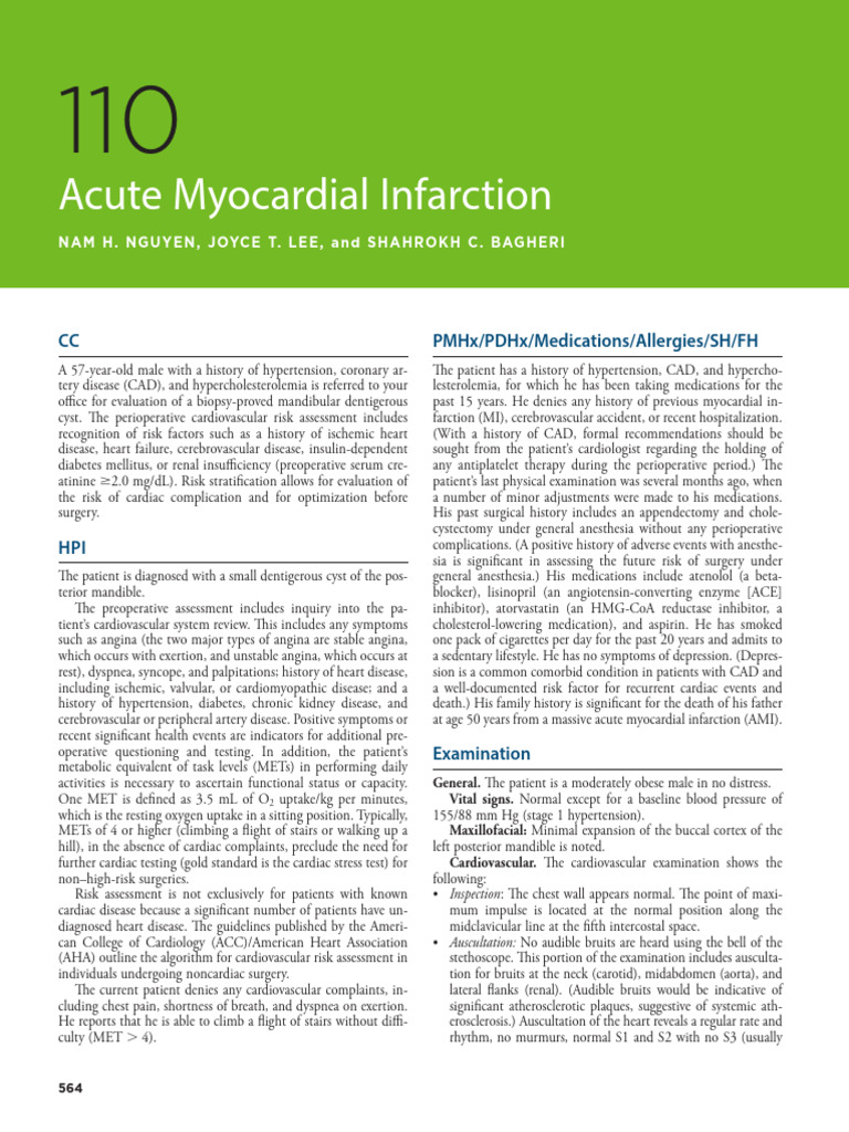 110 Acute Myocardial Infarction | PDF | Myocardial Infarction | Heart