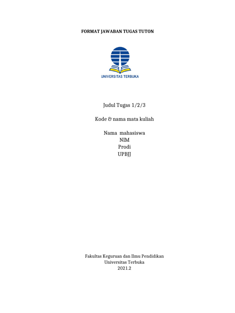 Format Jawaban Tugas | PDF