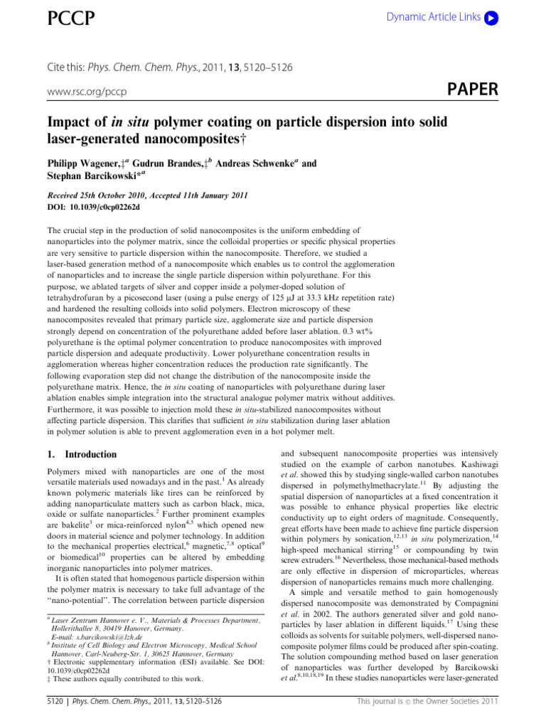 Paper: in Situ | PDF | Nanoparticle | Nanocomposite