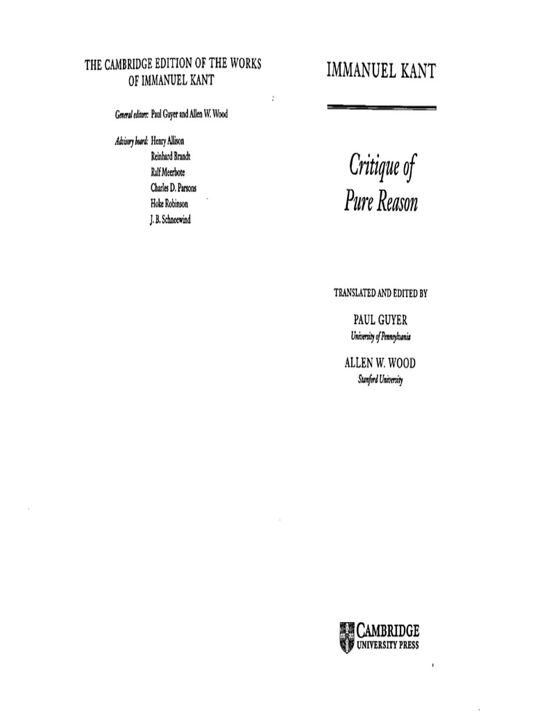 Kant - CoPR - Introduction (B-Edition) | PDF