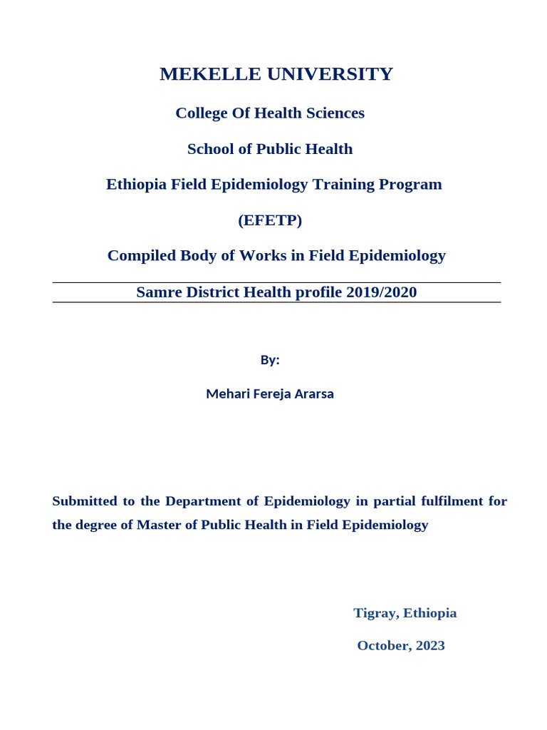 Health Profile Final Mehari | PDF | Health Care | Medicine