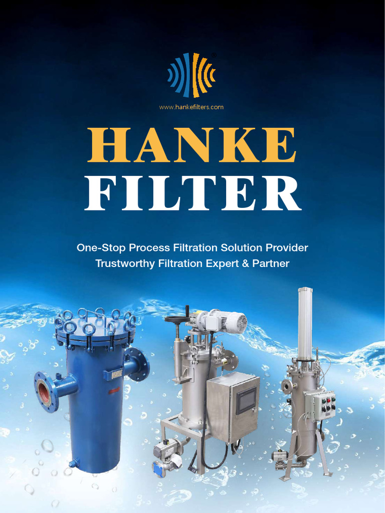 Hanke Filter: Comprehensive Filtration Solutions | PDF | Filtration | Valve