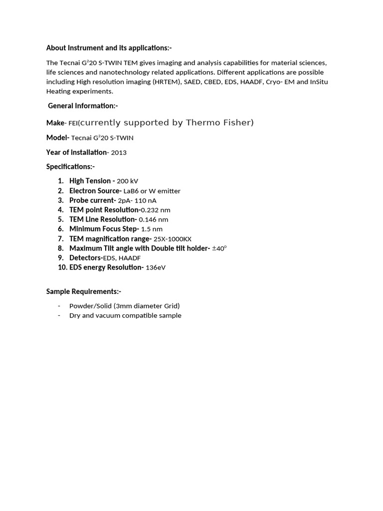 TEM Details | PDF