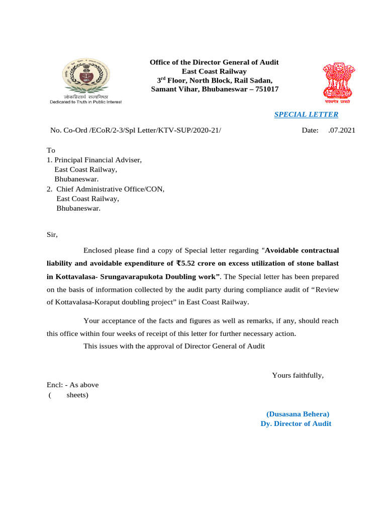 Forwarding Sp Letter | PDF | Rail Transport