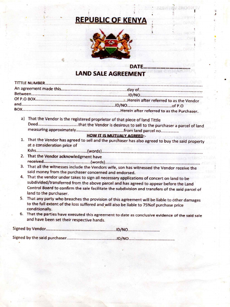 Land Sale Agreement Original | PDF