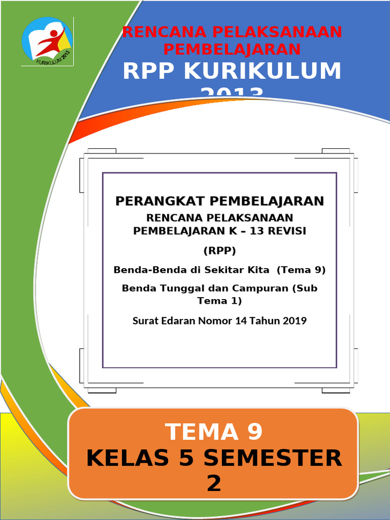 RPP Kelas 5 TEMA 9 1 Lembar | PDF