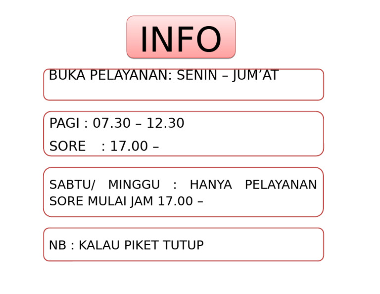 Info Info: Buka Pelayanan: Senin - Jum'At | PDF