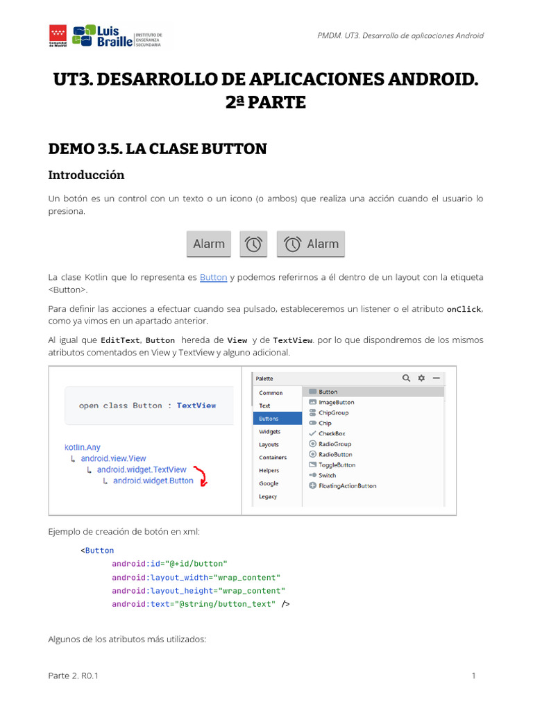 PMDM - UT3 - PARTE 2 - 2024-25 NOK (Alumnos) | PDF | Botón (Computación ...