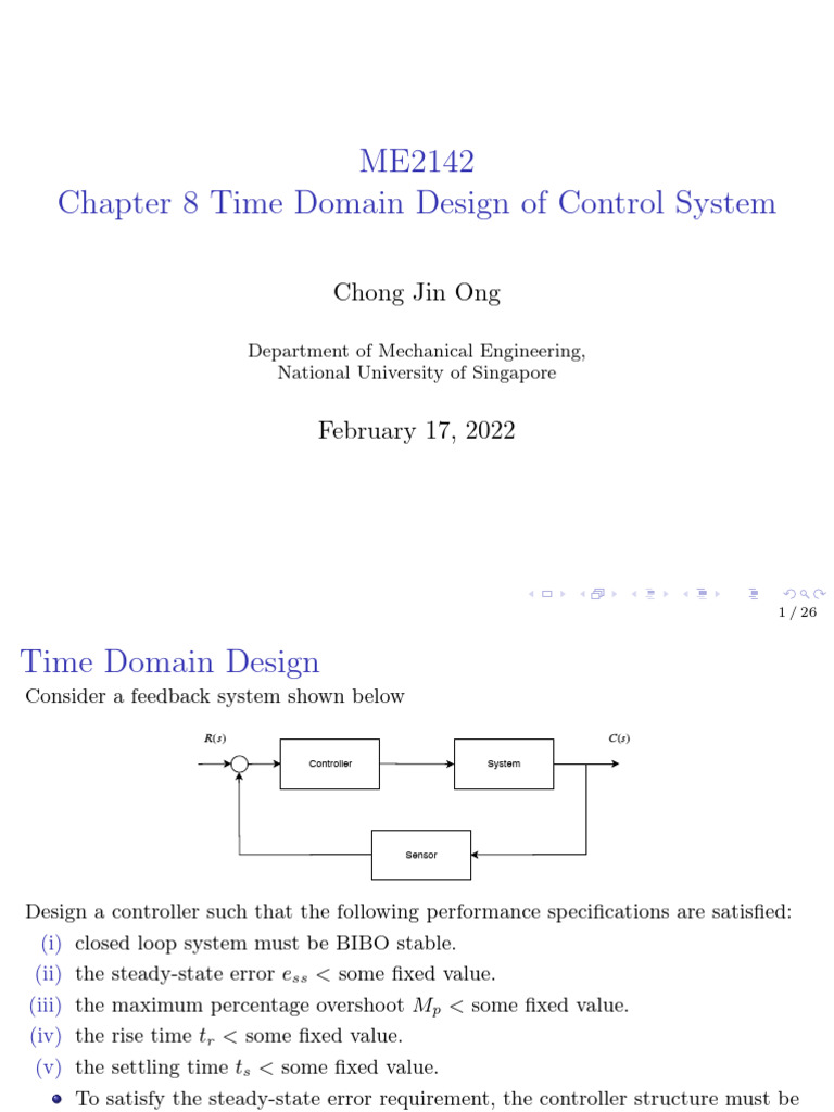 Chapter 8 Time Domain Design | PDF | Control Theory | Electrical ...