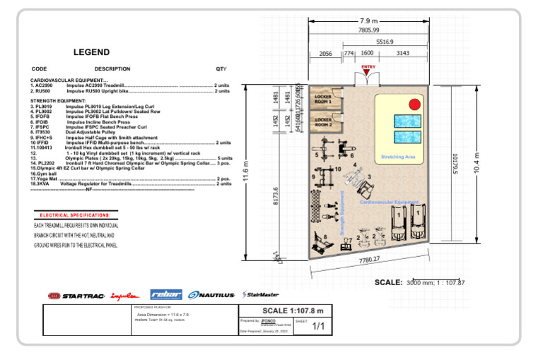 Gym Area Floor Plan Presentation by JFC | PDF | Weight | Weight Training