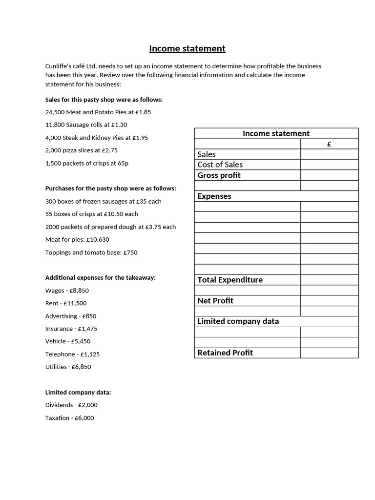 Income-statement-task-sheet | PDF