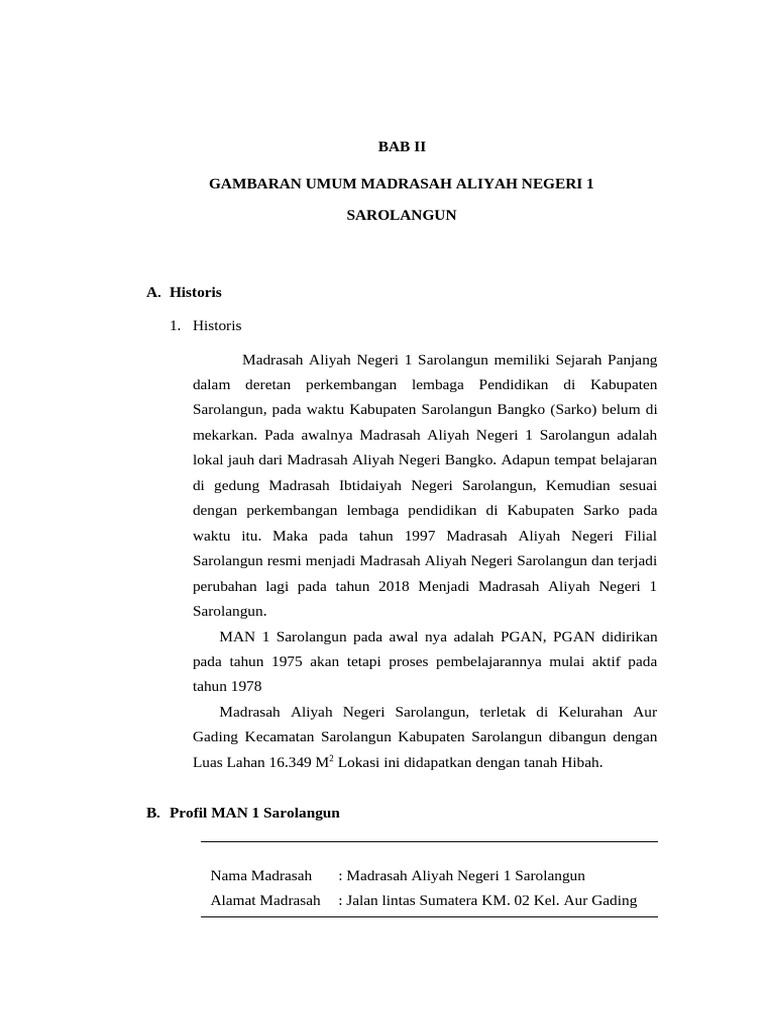 Pelaporan Bab II MITA | PDF