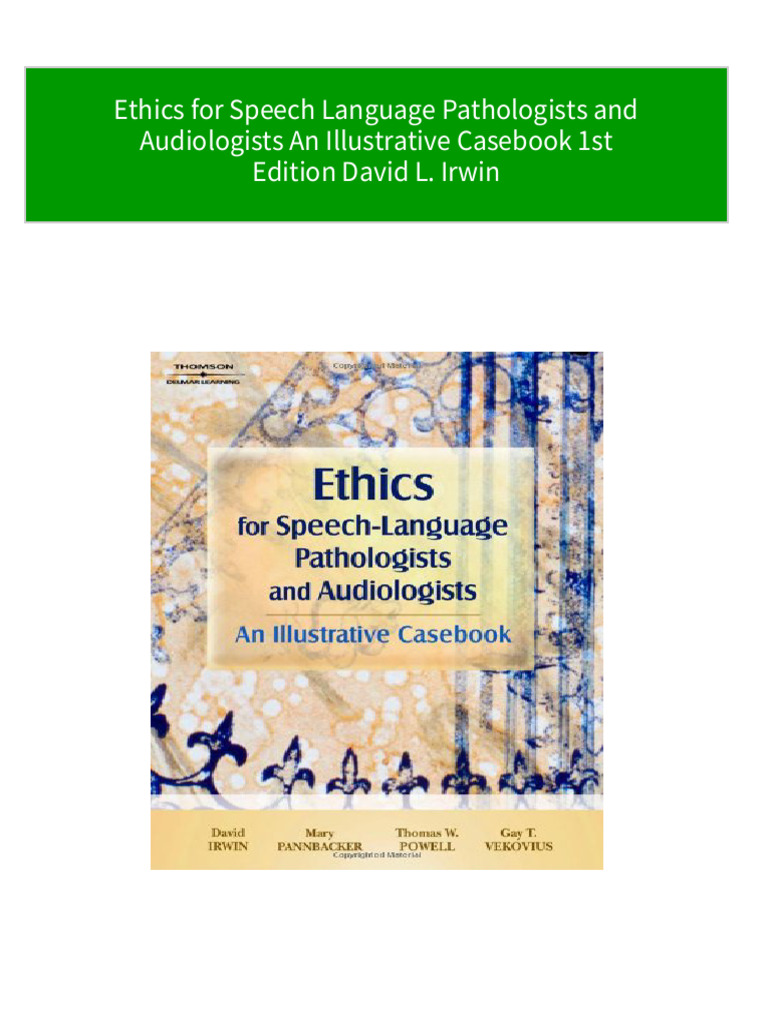 (Ebooks PDF) Download Ethics For Speech Language Pathologists and ... (Ebooks PDF) Download Ethics For Speech Language Pathologists and ...