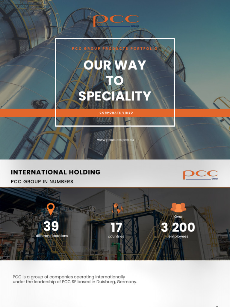 PCC GROUP Presentation Portfolio EN | PDF | Polyurethane | Surfactant