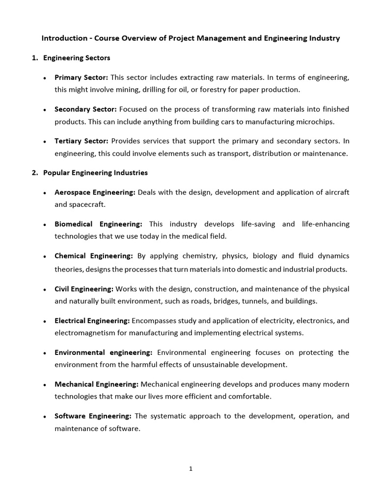 Engineering Industry Overview & Functions | PDF | Engineering | Internet Of Things
