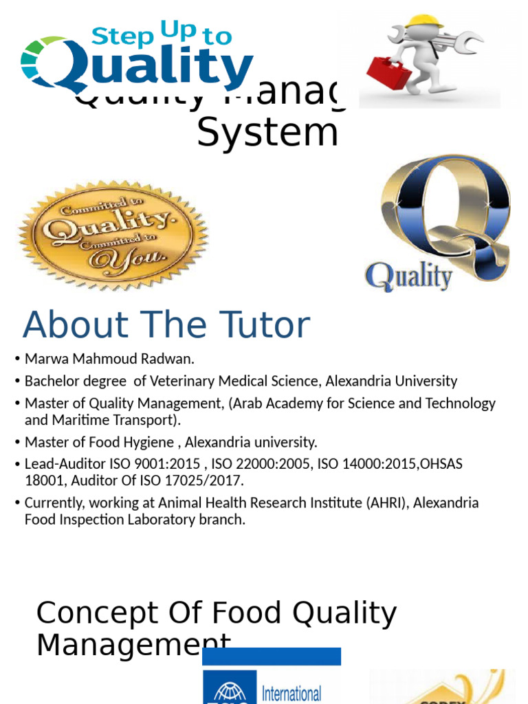 Food Quality Management Systems Overview | PDF | Lean Manufacturing ...