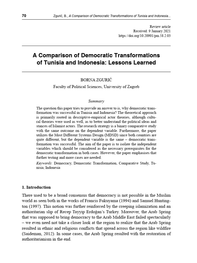 Democratic Transformation | PDF | Islamism | Zine El Abidine Ben Ali