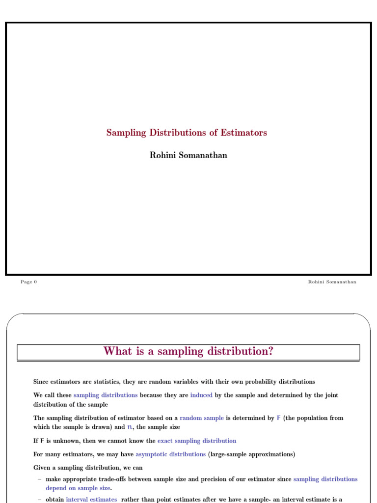T 4 Sampling Distributions | PDF | Estimator | Probability Distribution