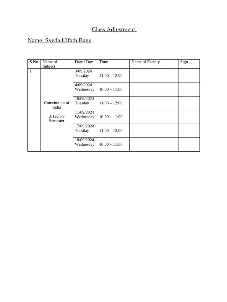 Class Adjustment | PDF