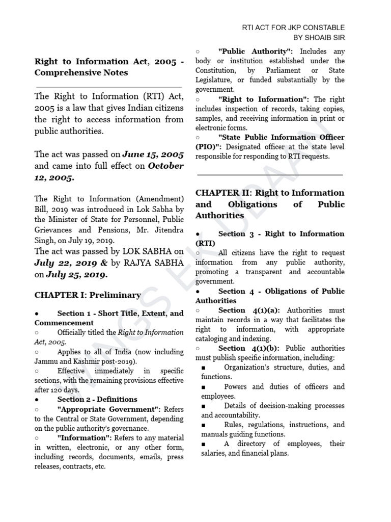Rti Act 2005 | PDF | Public Law | Government