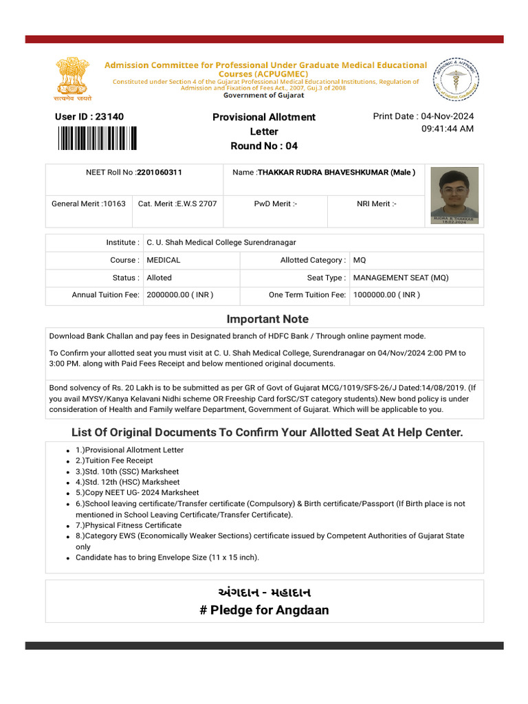 Provisional Allotment Letter Raja | PDF