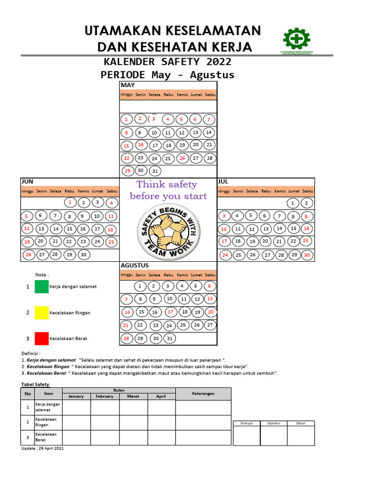 Kalender Safety K3 2022 | PDF