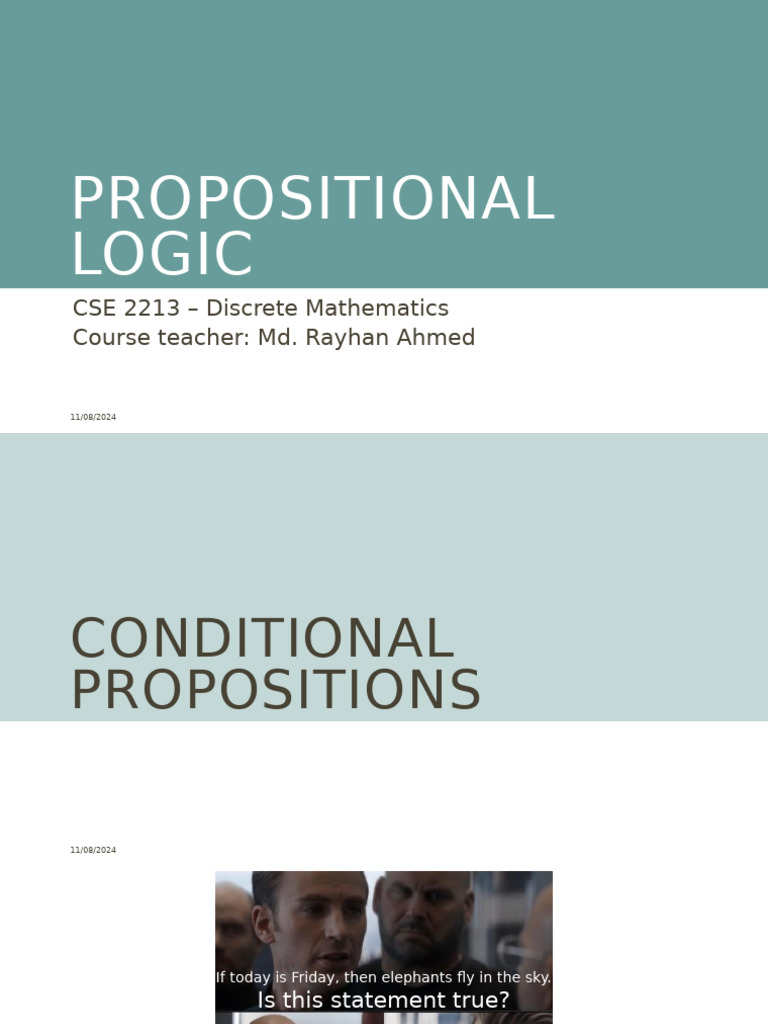 03 Proposition | PDF | Proposition | Mathematical Logic